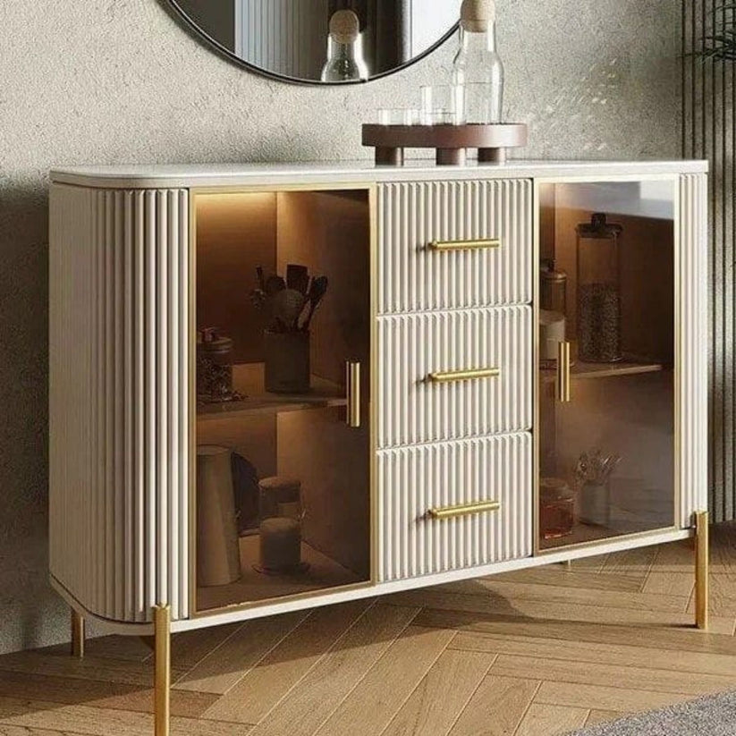 Luxure Console with Glass Shutters – Furniture Redefined